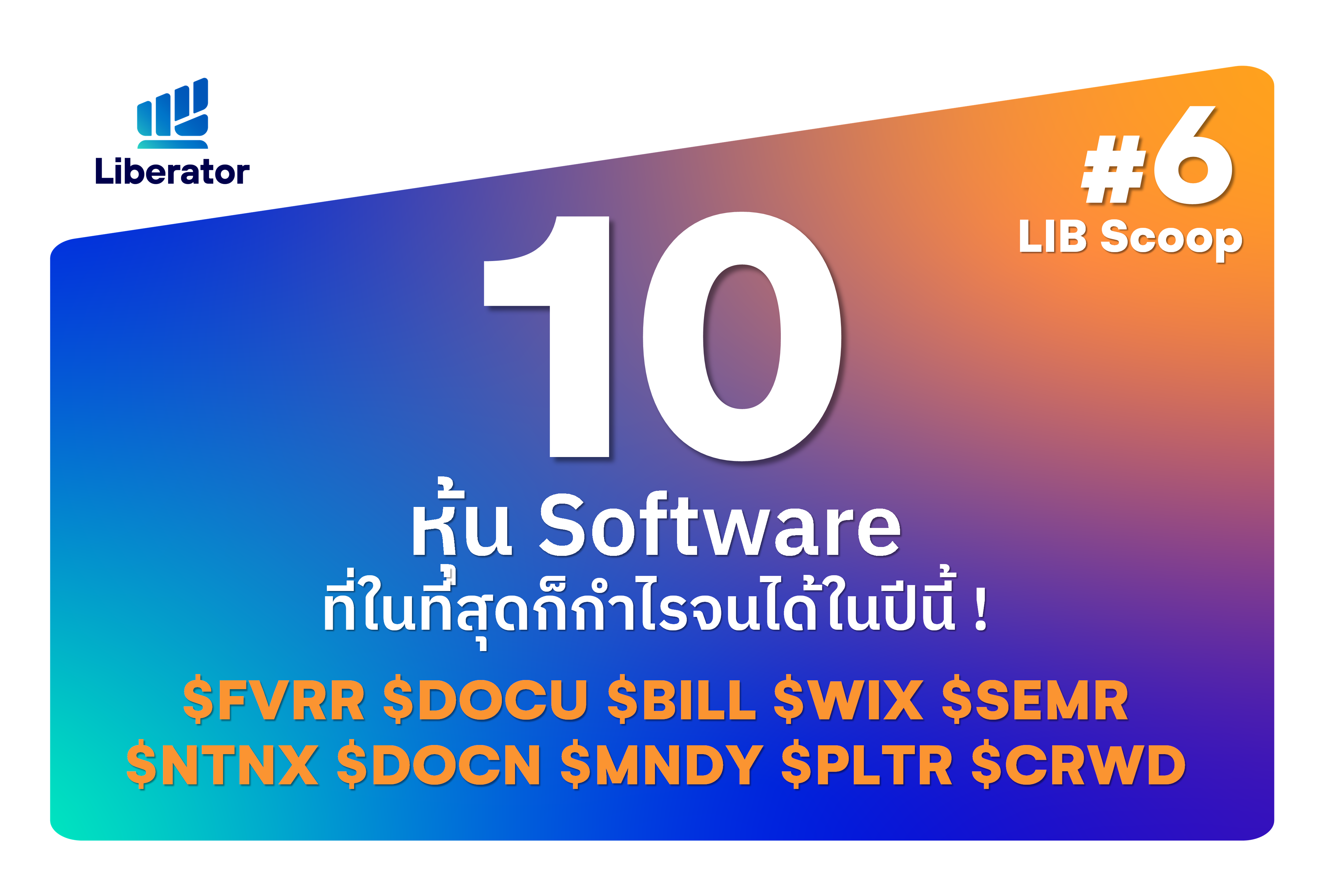 LIB Scoop #6 : 10 หุ้น Software ที่ในที่สุดก็กำไรจนได้ในปีนี้ !! | Liberator